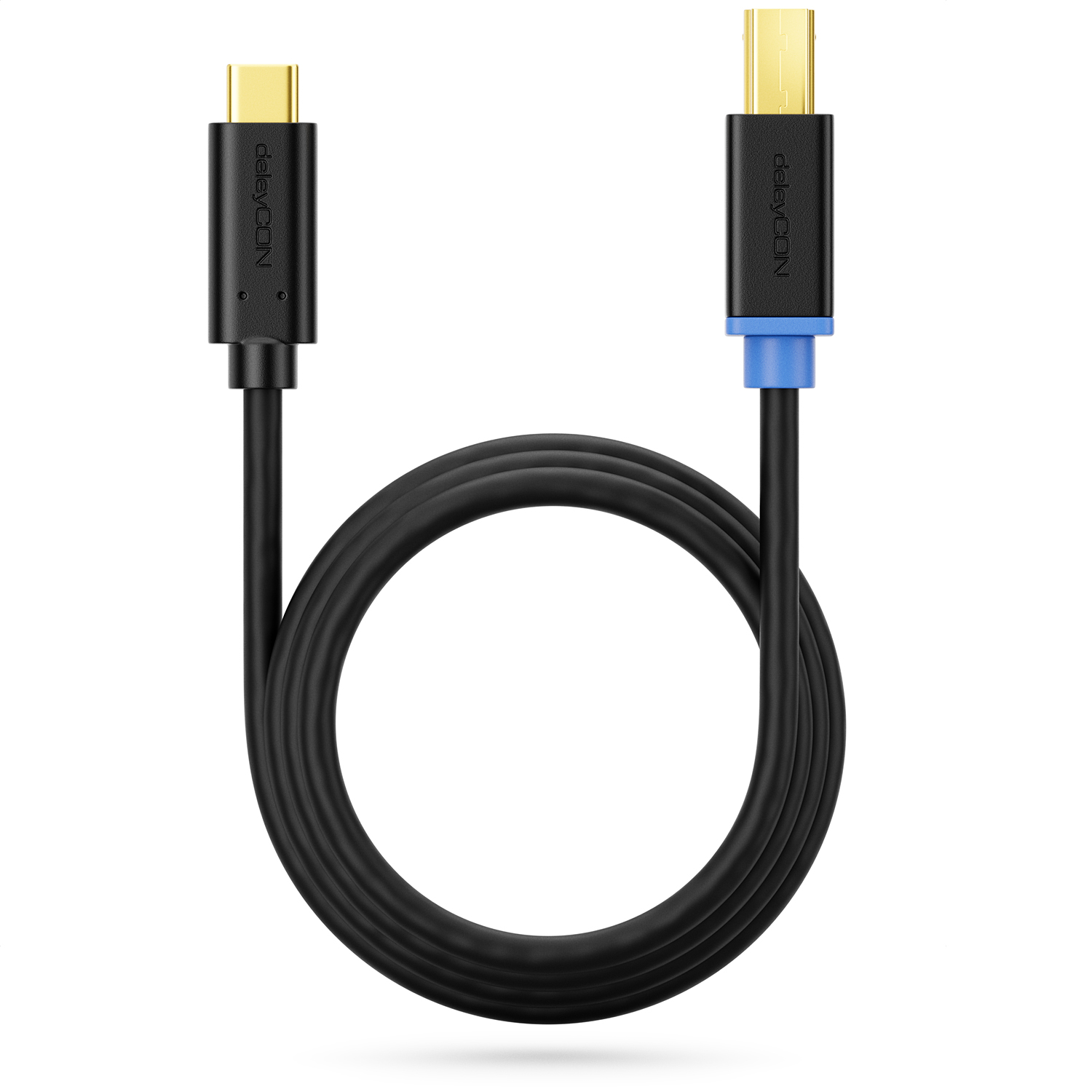 deleyCON 0,5m USB C Kabel Datenkabel USB 3.0 USB-B zu USB-C Computer ...